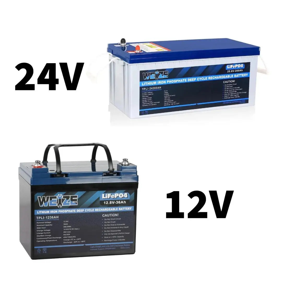 12V vs. 24V Battery Systems: How They Differ and Which to Choose – WEIZE