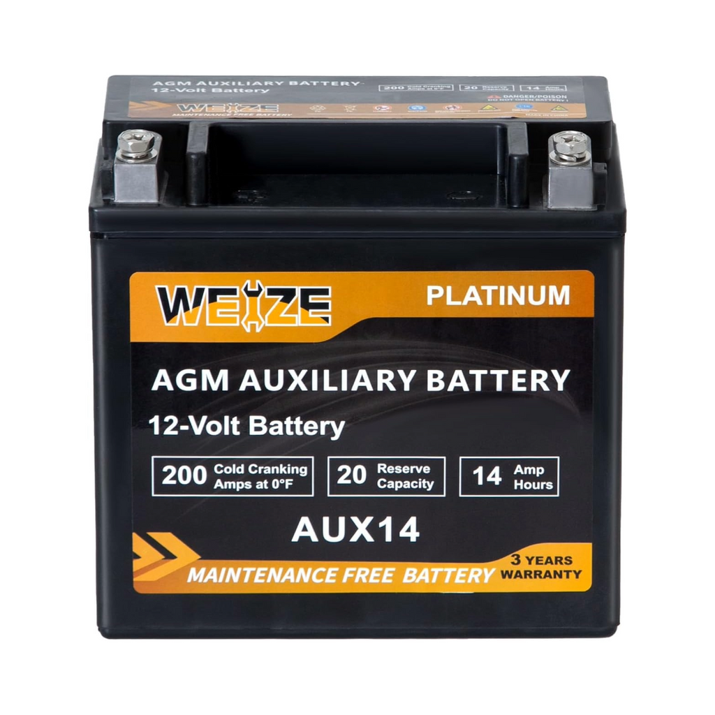 High-Performance Auxiliary Battery - WEIZE Platinum AGM 12V 14Ah 400CCA