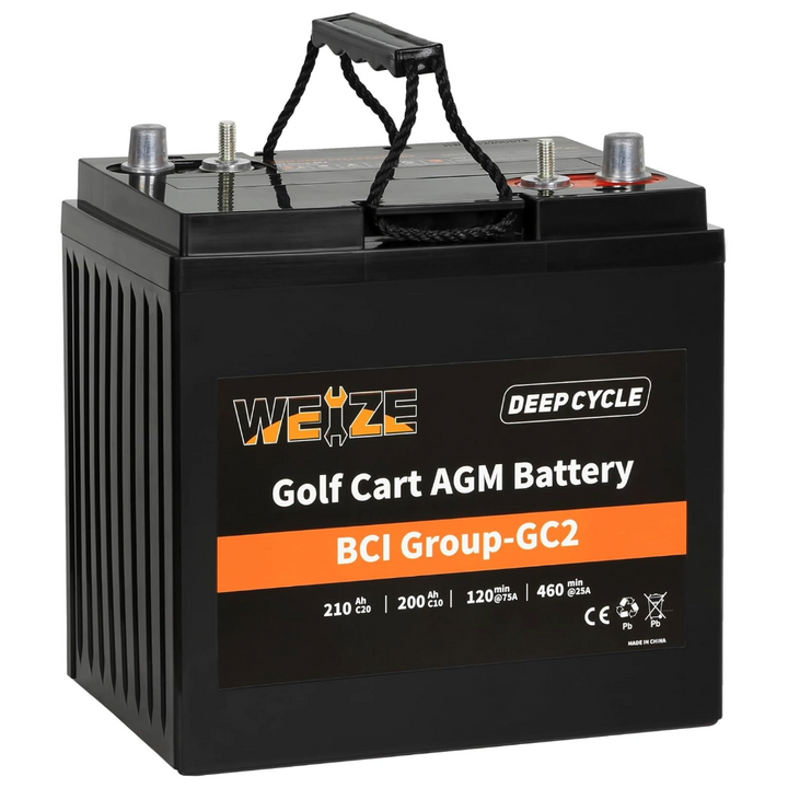 Weize 6V Golf Cart Battery, 210ah BCI Group GC2 Deep Cycle AGM Battery
