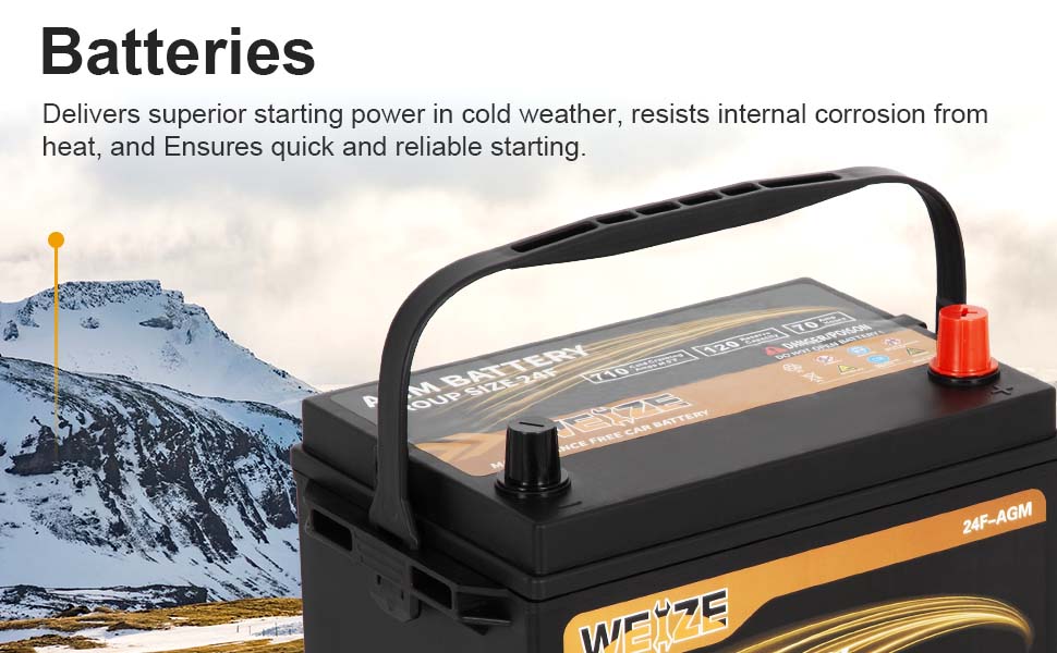 High-Performance Car Battery - WEIZE Platinum AGM 12V 70Ah 710CCA