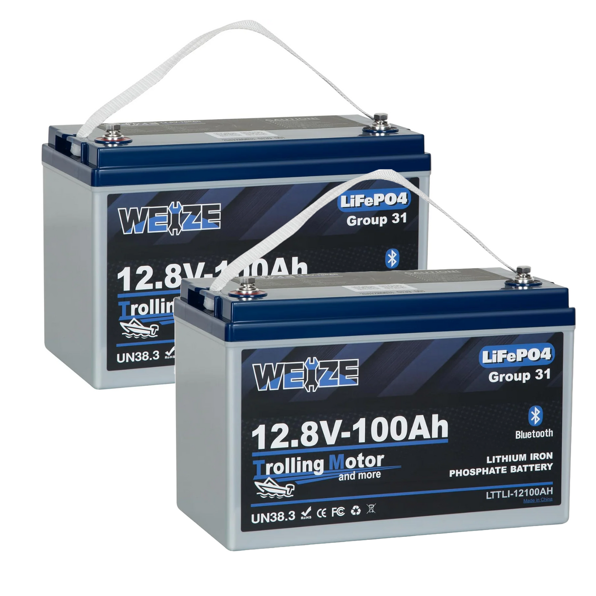 WEIZE 12V 100Ah Lithium Battery | Deep Cycle, LiFePO4