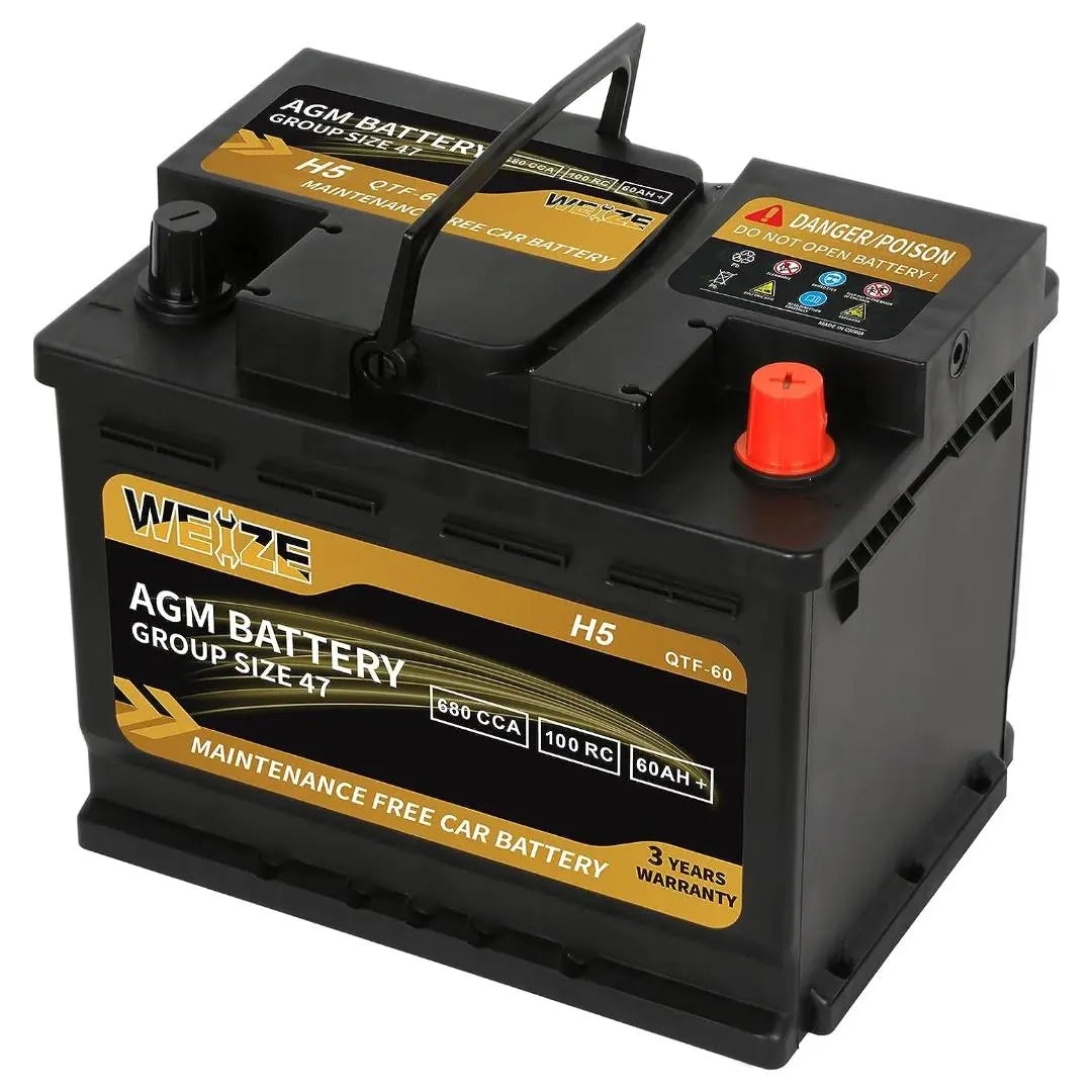 Car Battery - WEIZE Platinum AGM Battery BCI Group 47